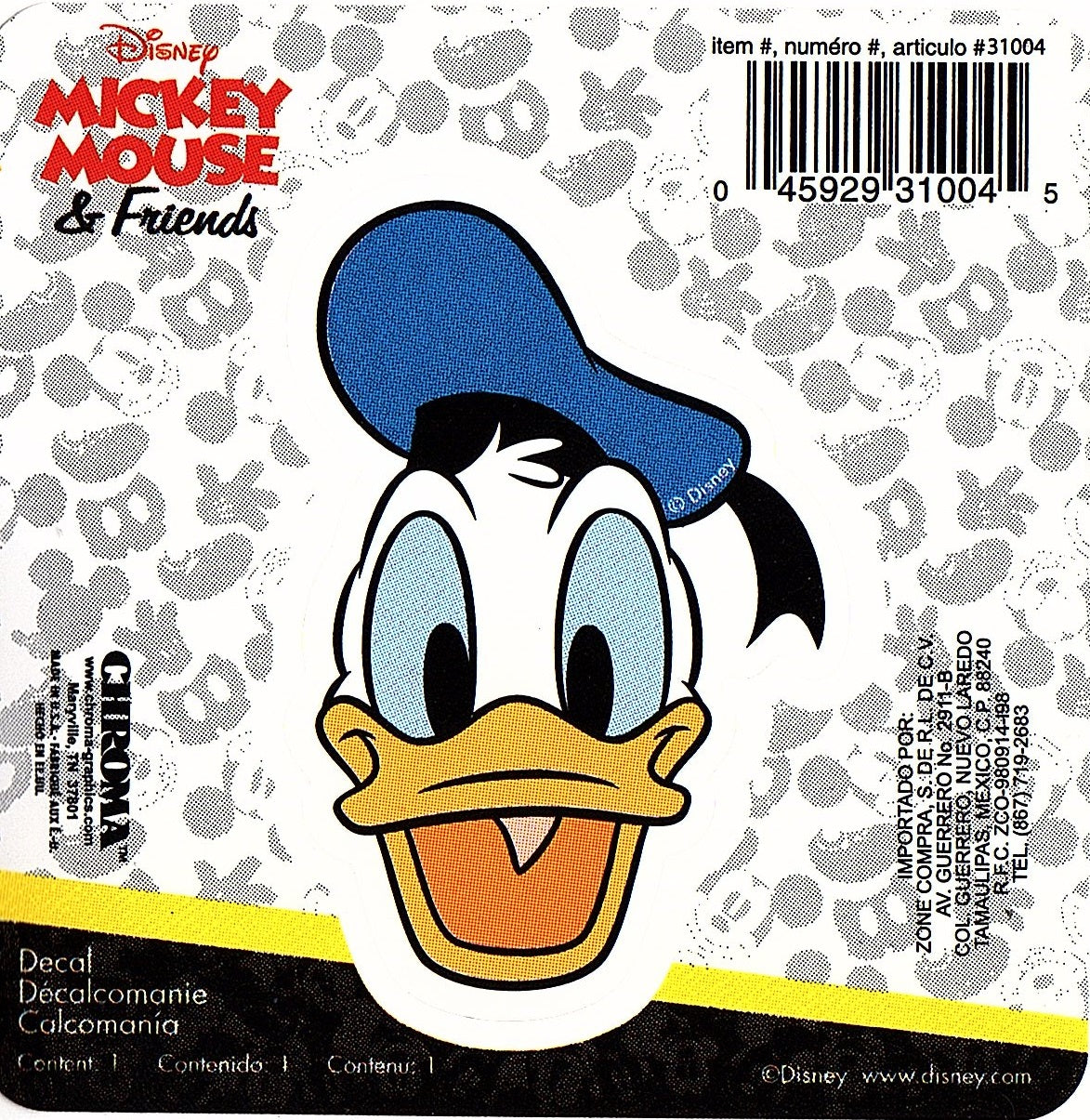 Donald Duck Vinyl Decal – Auto License Plates Frames