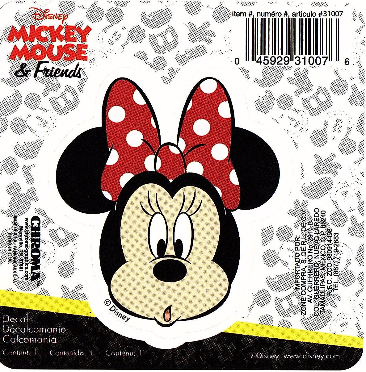 Minnie Mouse Vinyl Decal – Auto License Plates Frames