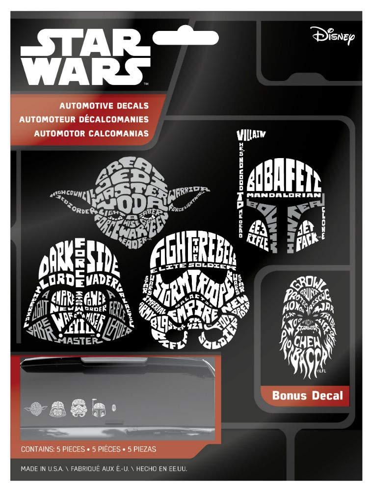 Star Wars Assorted Vinyl Decal Set – Auto License Plates Frames