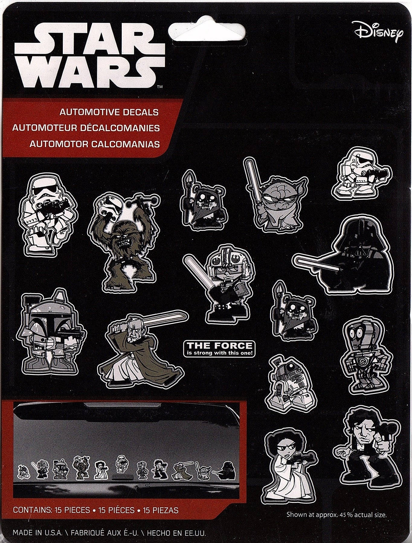 Star Wars Cartoon Assorted Vinyl Decal Set – Auto License Plates Frames