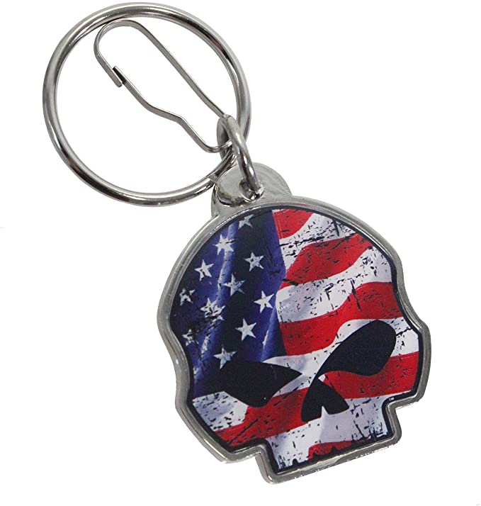Harley-Davidson Willie G Skull With U.S. Flag Key Chain – Auto License ...