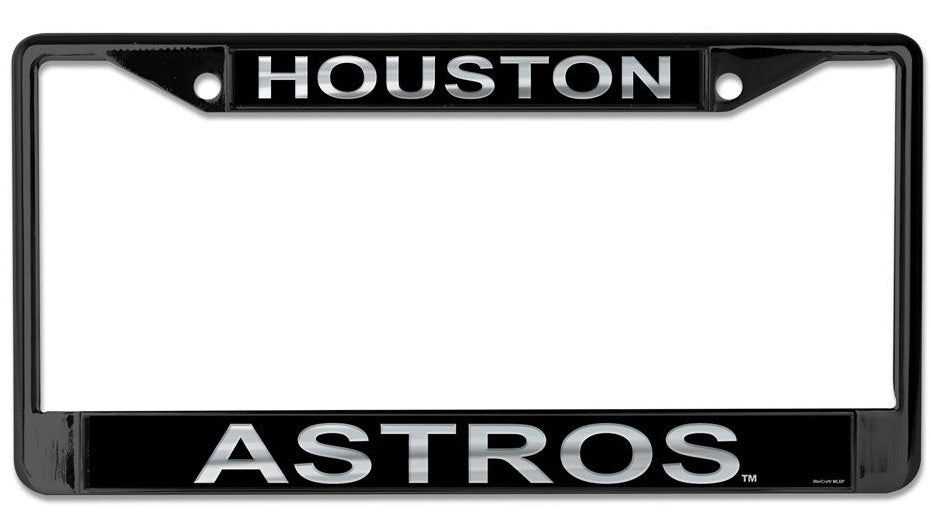 Houston Astros Laser Black License Plate Frame – Auto License Plates Frames