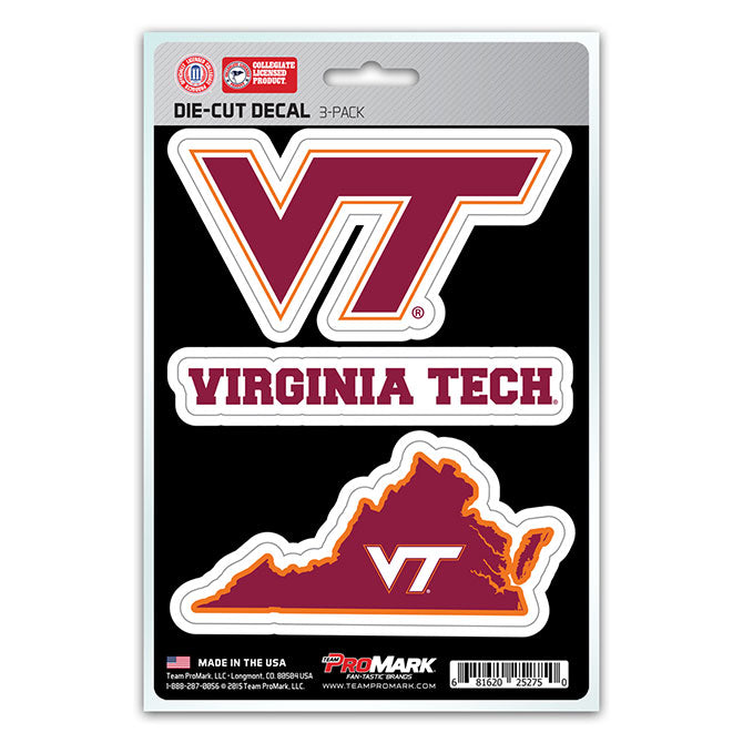 Virginia Tech Hokies Team Decal Set – Auto License Plates Frames
