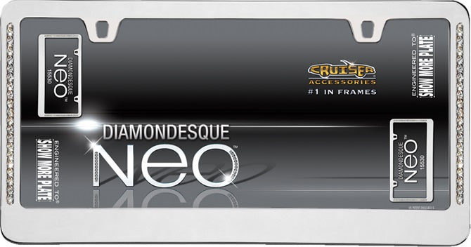 Neo Diamondesque Chrome License Plate Frame – Auto License Plates Frames