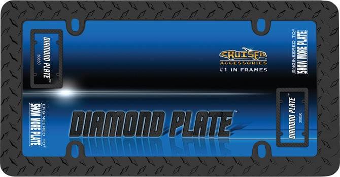 Black Diamond Plate License Plate Frame – Auto License Plates Frames