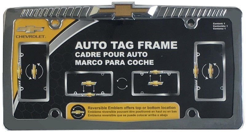 Chevrolet Reversible Emblem Chrome License Plate Frame – Auto License ...
