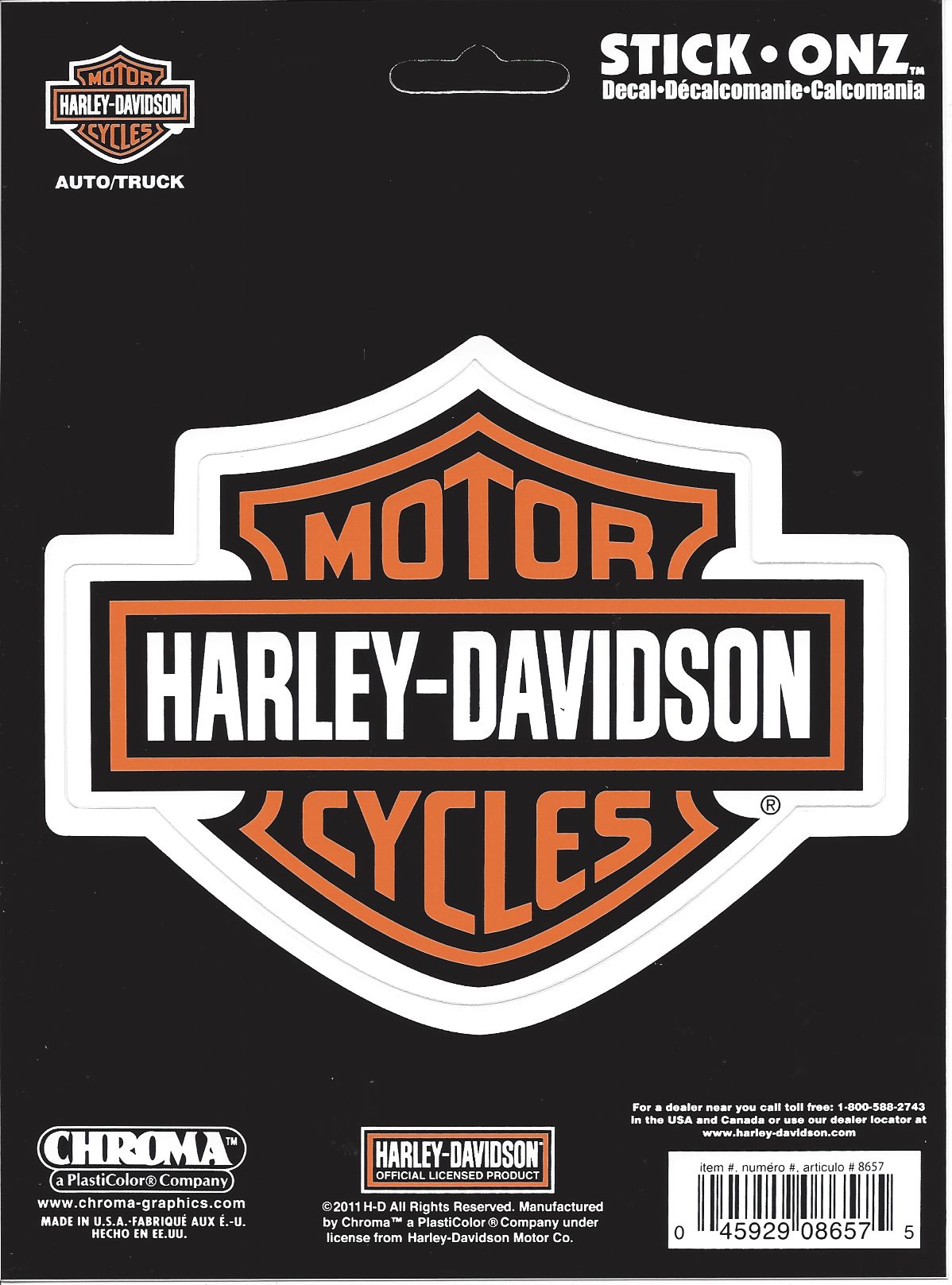Harley-Davidson Bar And Shield Stick Onz Decal – Auto License Plates Frames