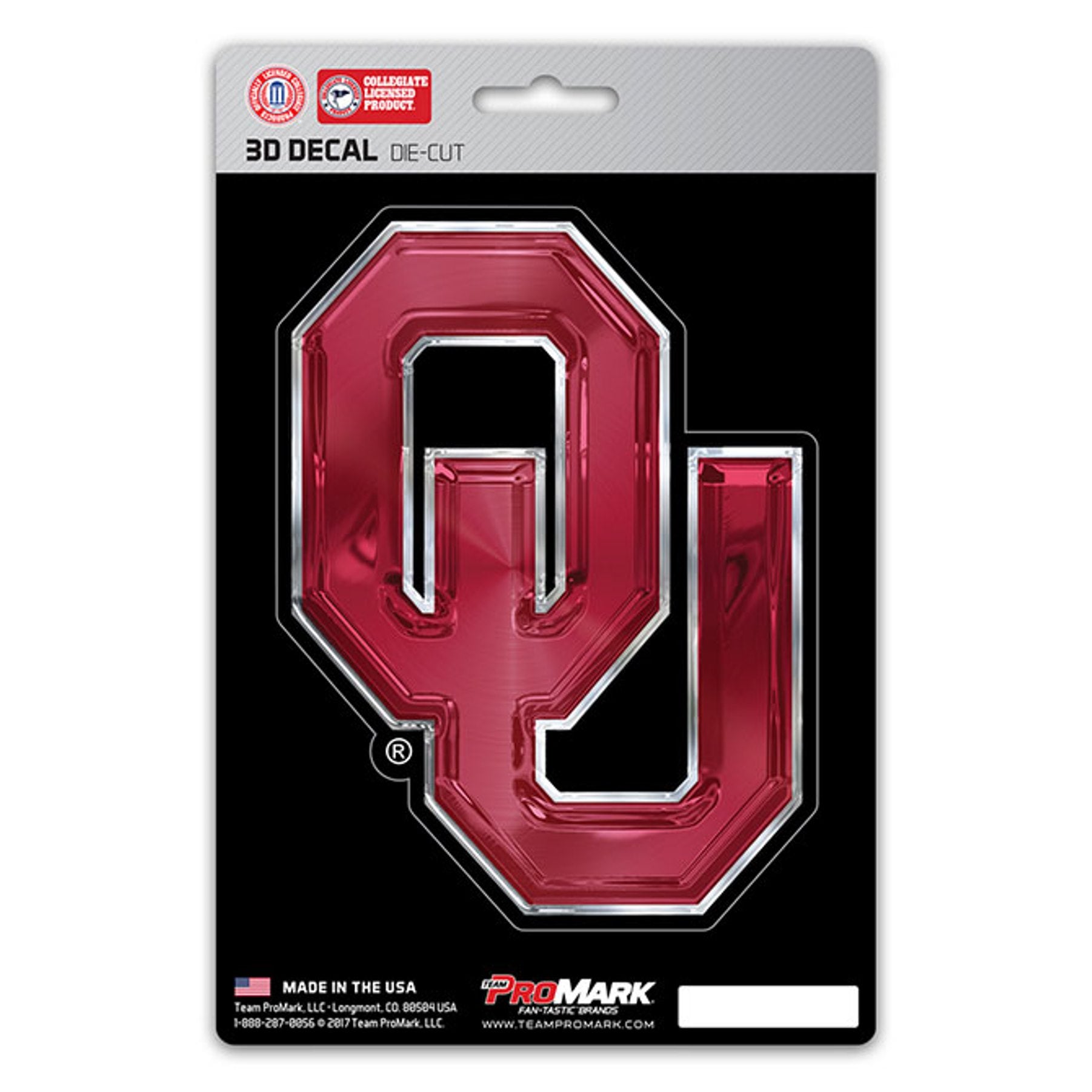 Oklahoma Sooners Die Cut 3D Decal – Auto License Plates Frames