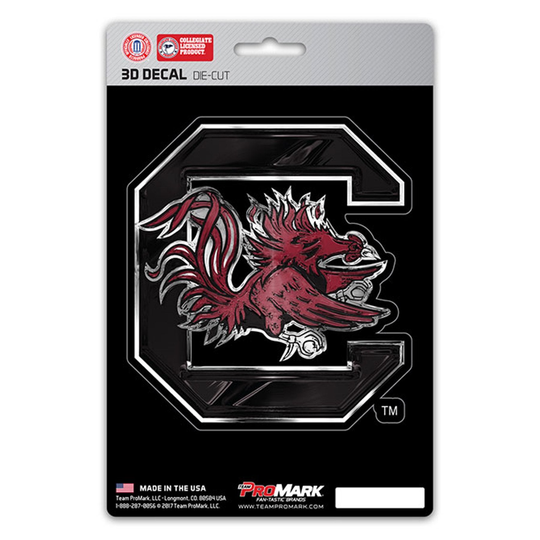South Carolina Gamecocks Die Cut 3D Decal – Auto License Plates Frames