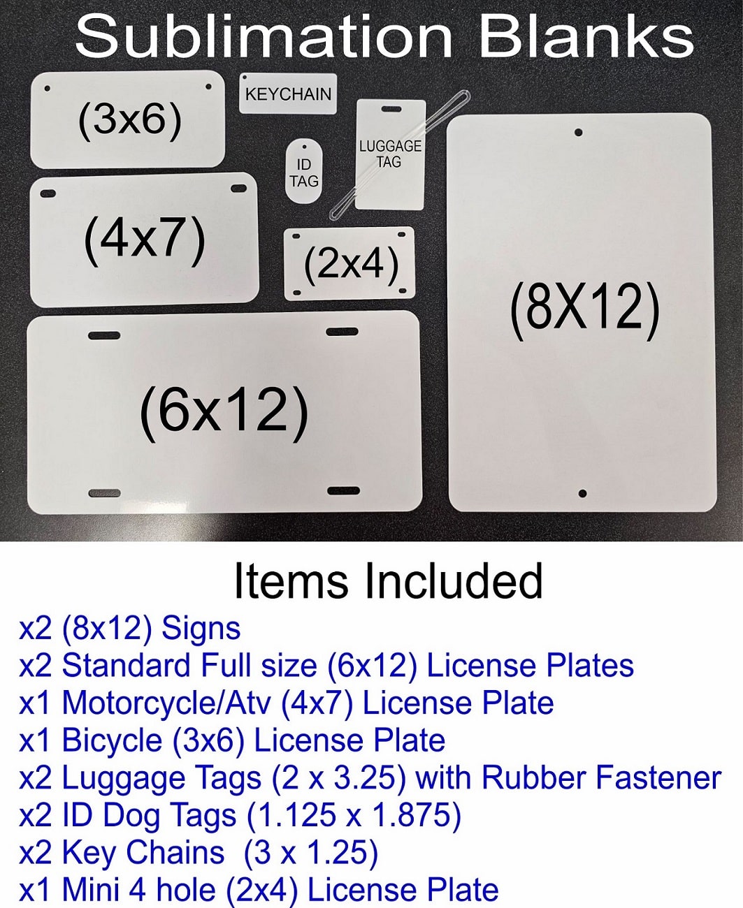 Sublimation Blanks Starter Pack – Auto License Plates Frames