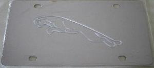 Jaguar Silver Logo Stainless Steel License Plate – Auto License Plates ...