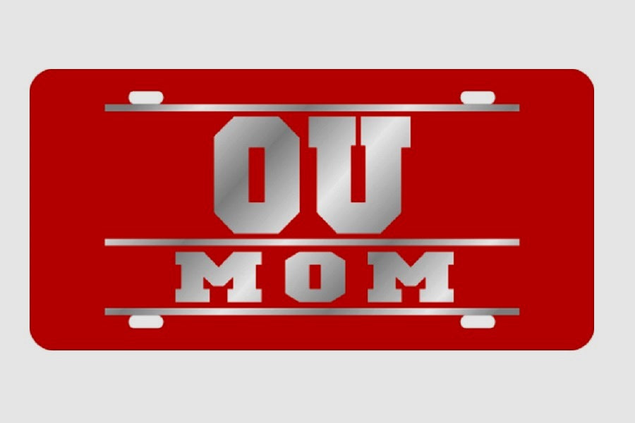 Oklahoma Sooners Mom Red Laser License Plate – Auto License Plates Frames