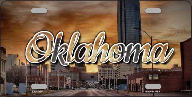 Oklahoma Sunset Skyline State Metal License Plate – Auto License Plates ...