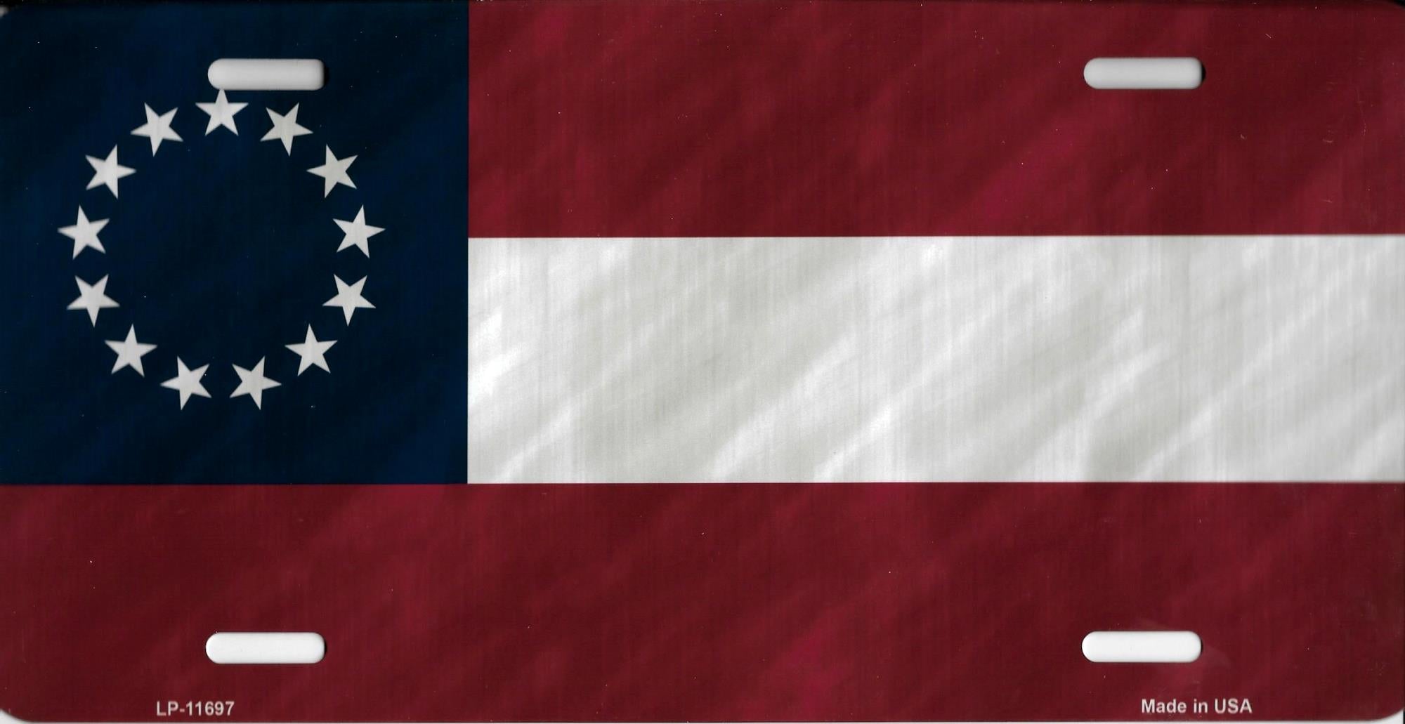 First Confederate Flag 13 Stars Metal License Plate – Auto License ...