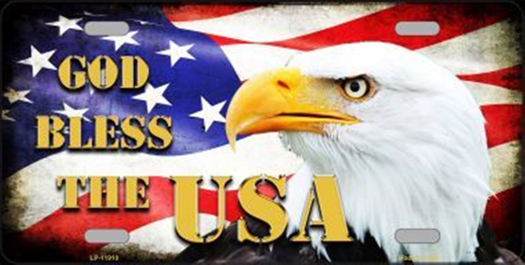 God Bless The USA Metal License Plate – Auto License Plates Frames