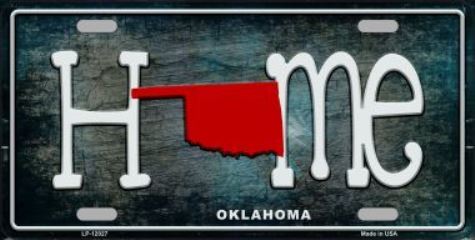 Oklahoma Home State Outline Metal License Plate – Auto License Plates ...