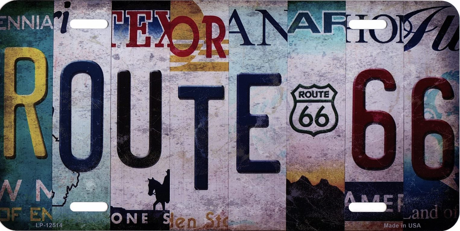 Route 66 Strip Metal License Plate – Auto License Plates Frames