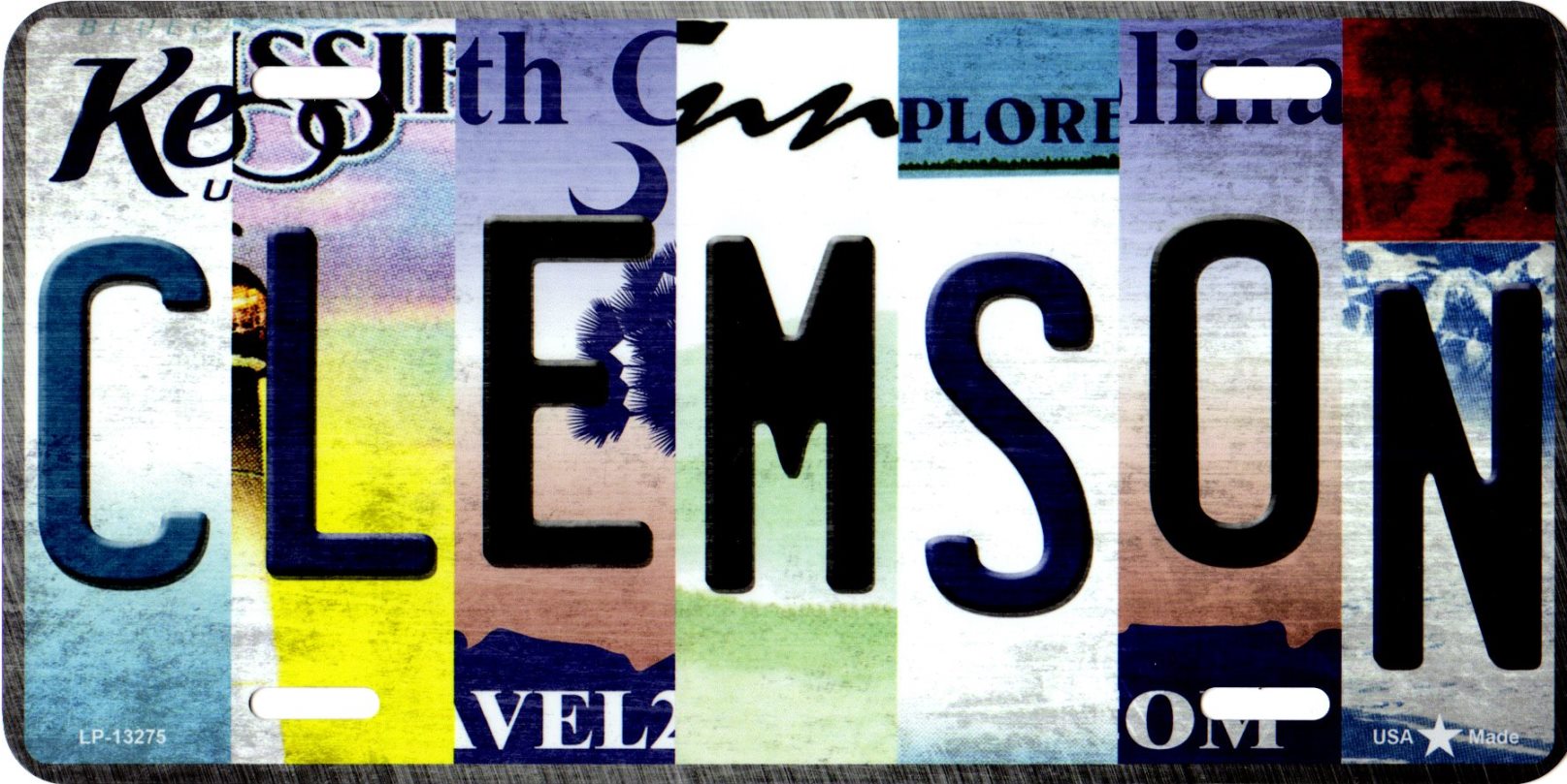 Clemson Strip Art Metal License Plate – Auto License Plates Frames