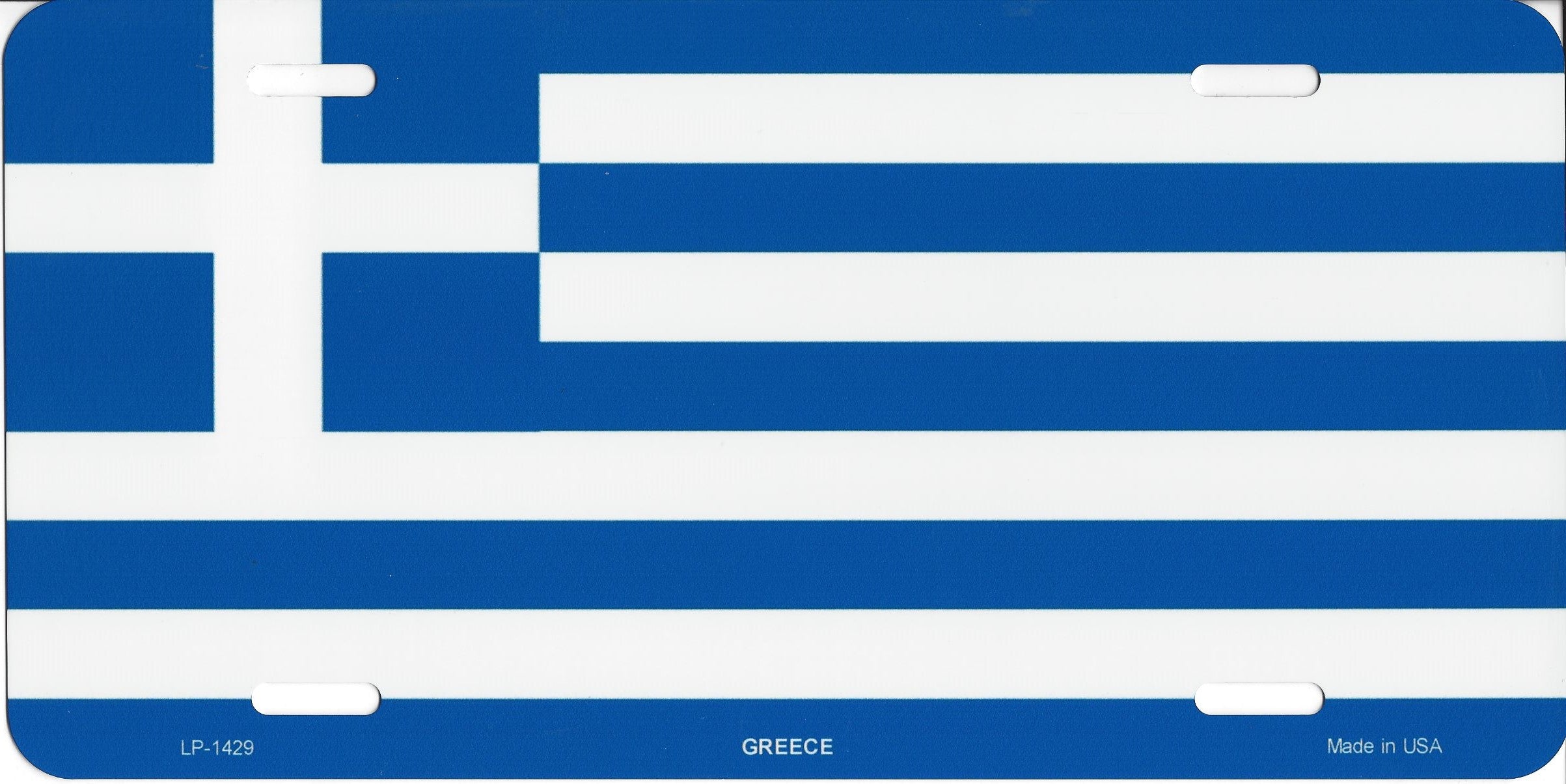 Greece Flag Metal License Plate – Auto License Plates Frames