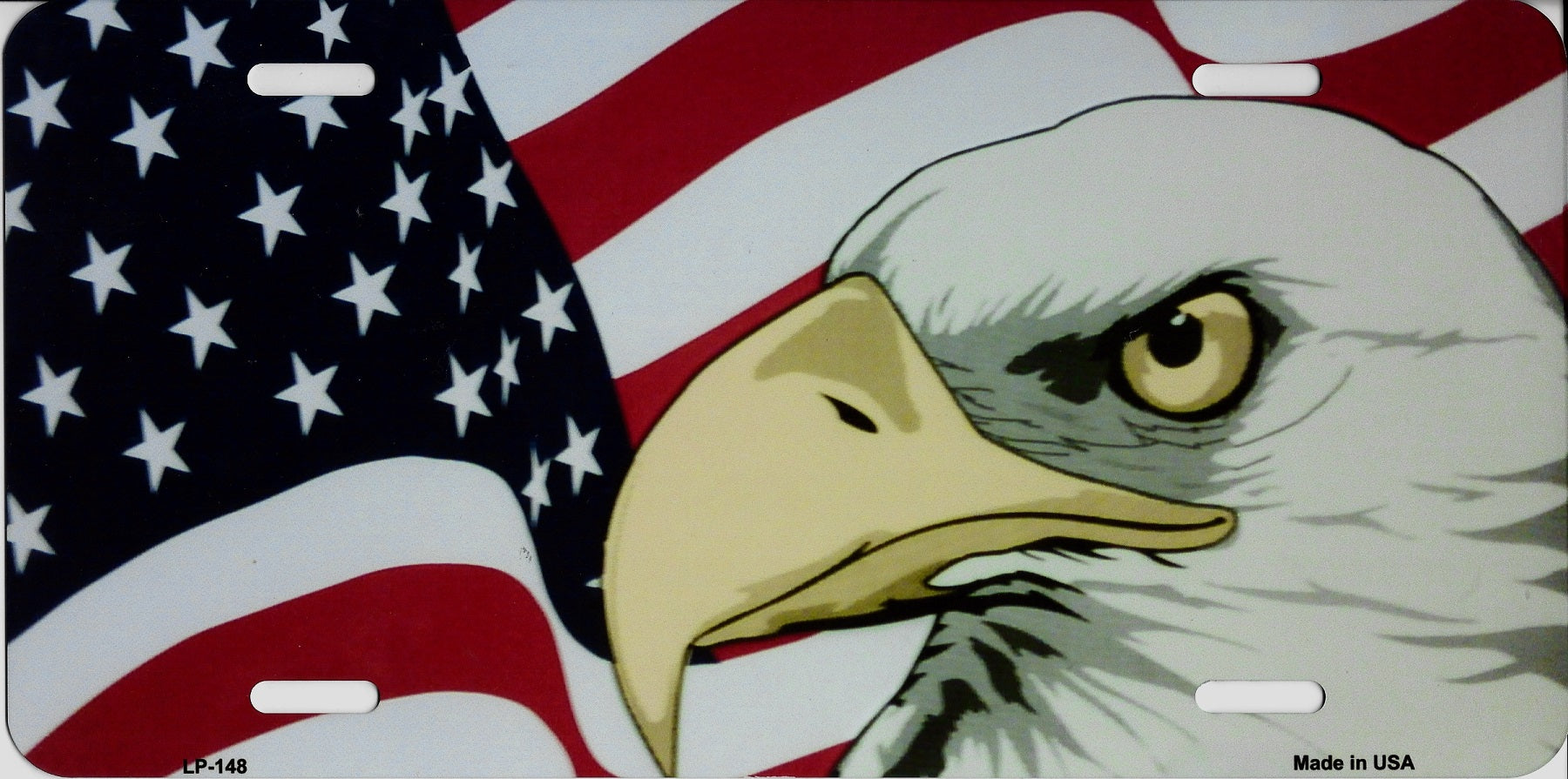 United States Flag With Bald Eagle Metal License Plate – Auto License ...