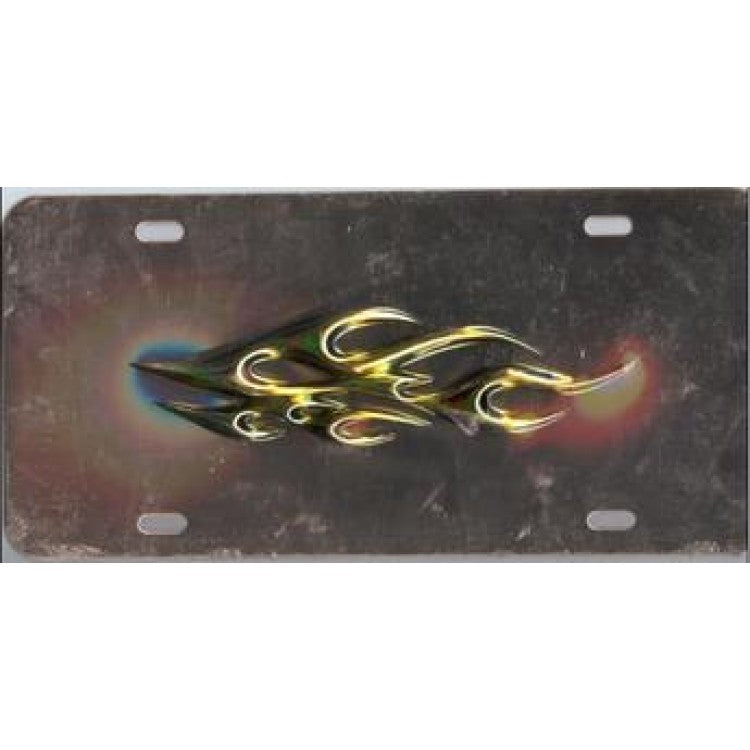 Triple Chrome Plated Flame on Stainless Steel License Plate – Auto ...