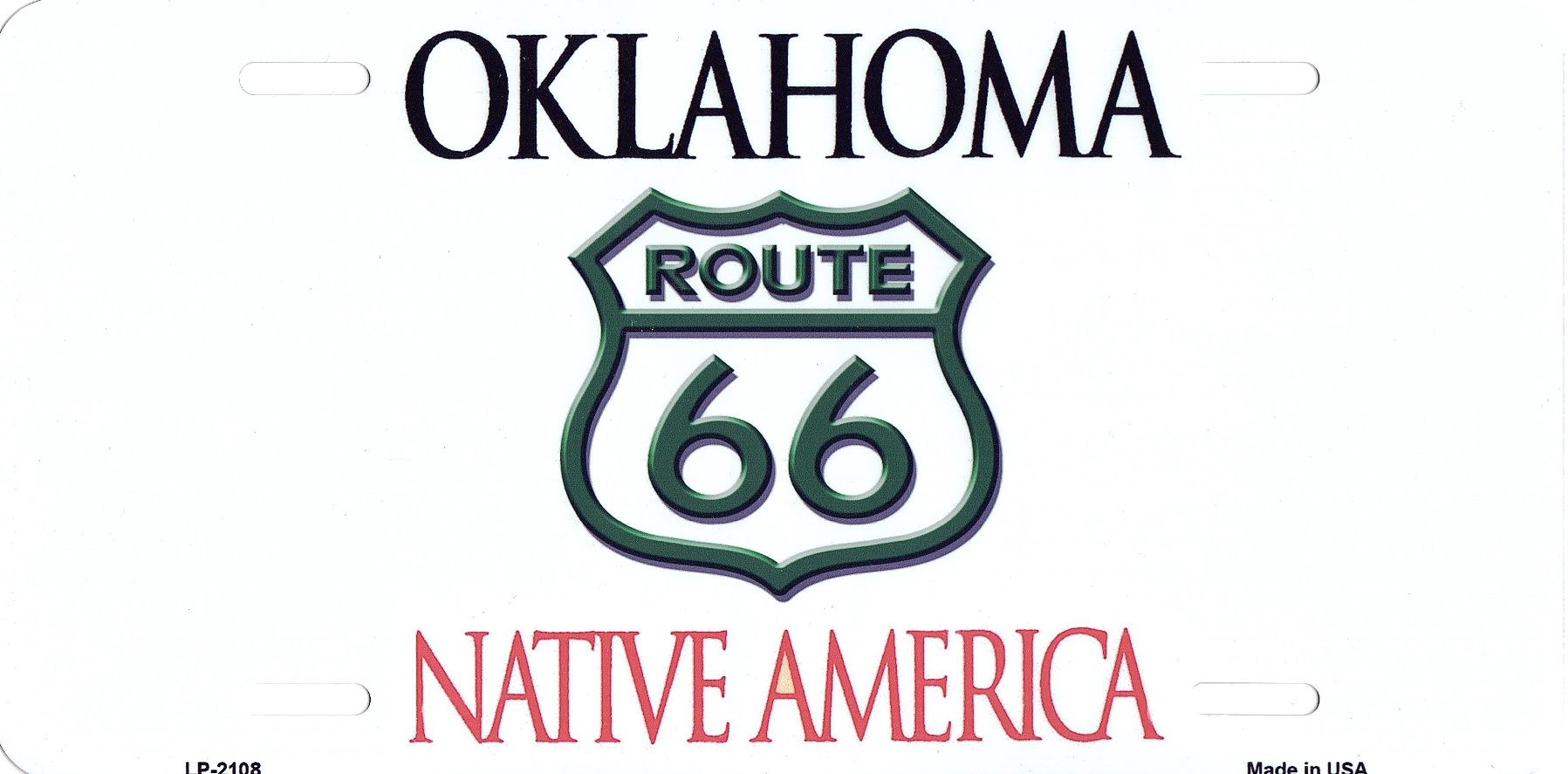 Route 66 Oklahoma Native America Metal License Plate – Auto License ...