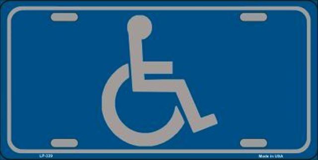 Handicapped Logo #2 Metal License Plate – Auto License Plates Frames