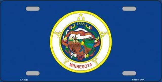 Minnesota State Flag Metal License Plate – Auto License Plates Frames