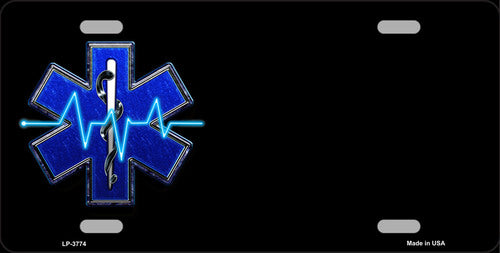 Medical Rescue Logo Offset Metal License Plate – Auto License Plates Frames