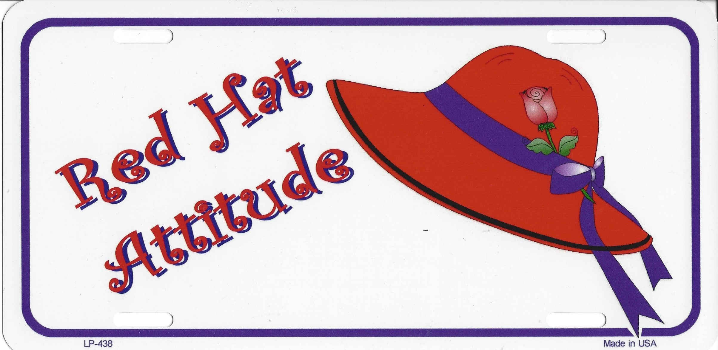 Red Hat Attitude License Plate – Auto License Plates Frames
