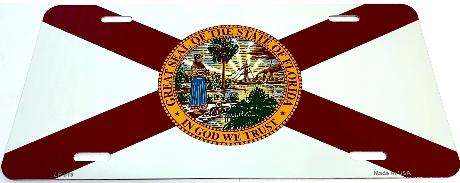Florida State Flag Metal License Plate – Auto License Plates Frames