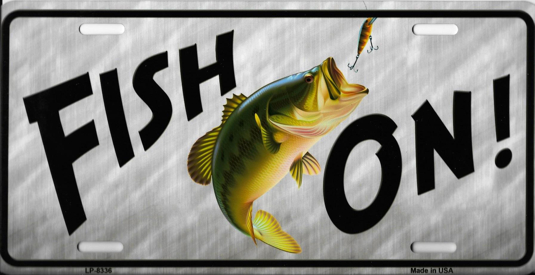 Fish On Metal License Plate – Auto License Plates Frames