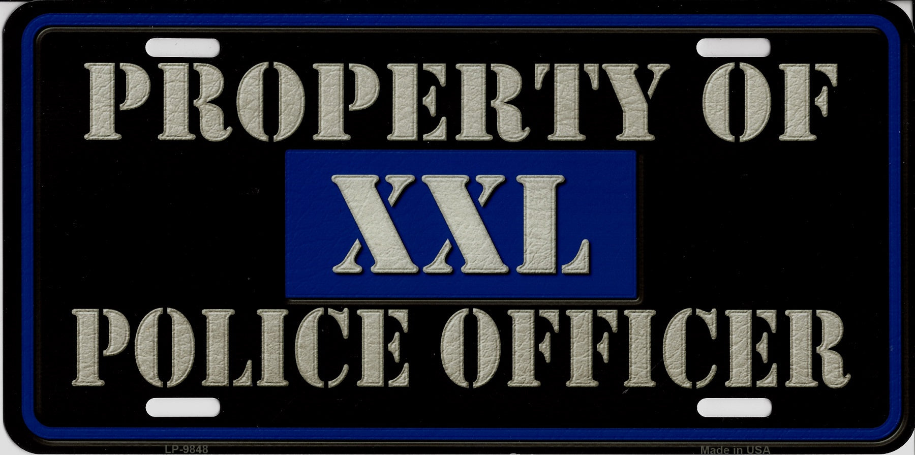 Property Of XXL Police Officer Metal License Plate – Auto License ...