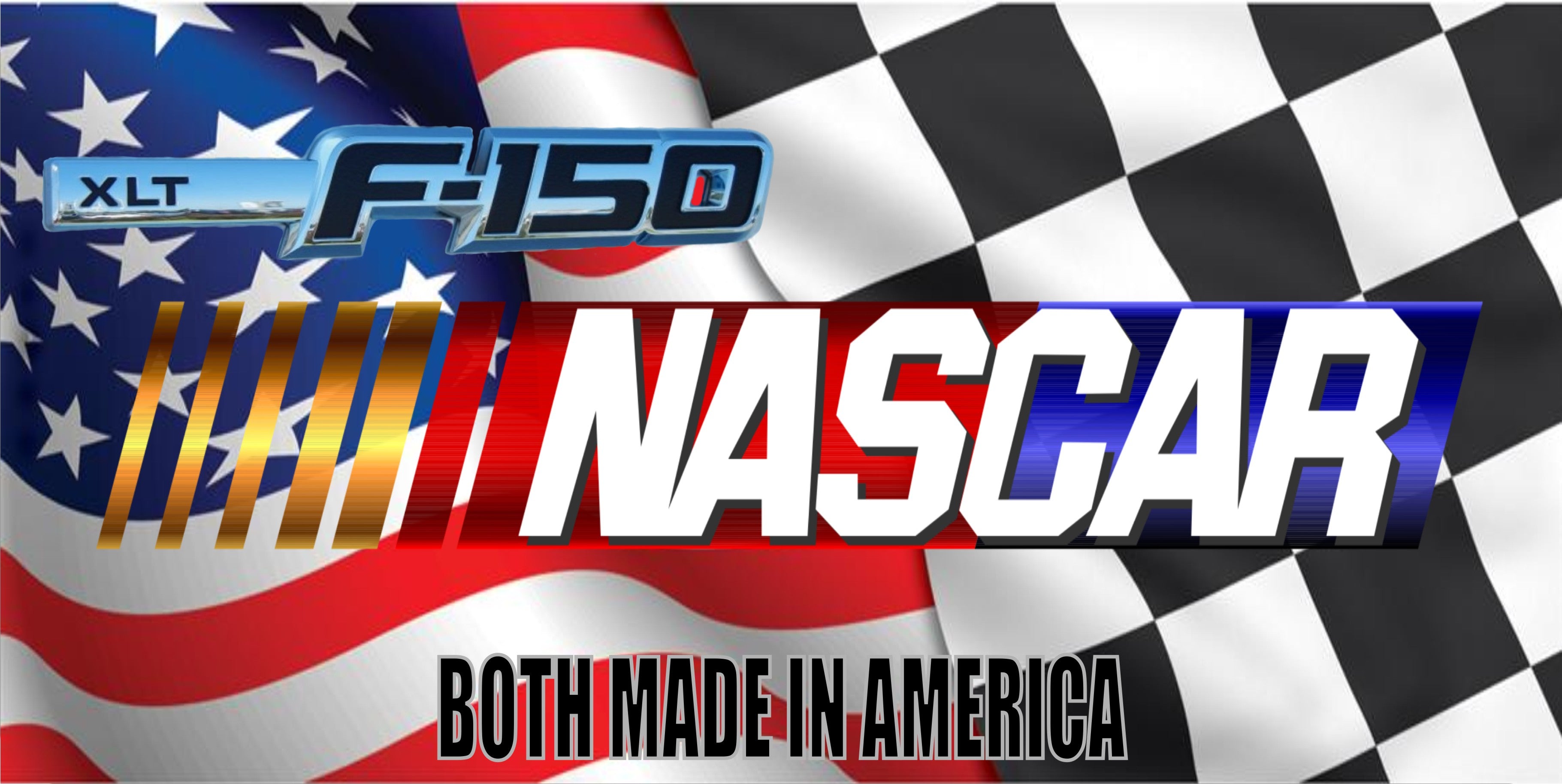Nascar And Ford F-150 Checkered Flag Photo License Plate – Auto License ...