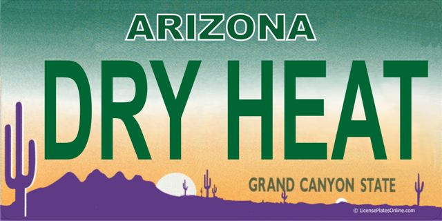 Arizona DRY HEAT Photo License Plate – Auto License Plates Frames