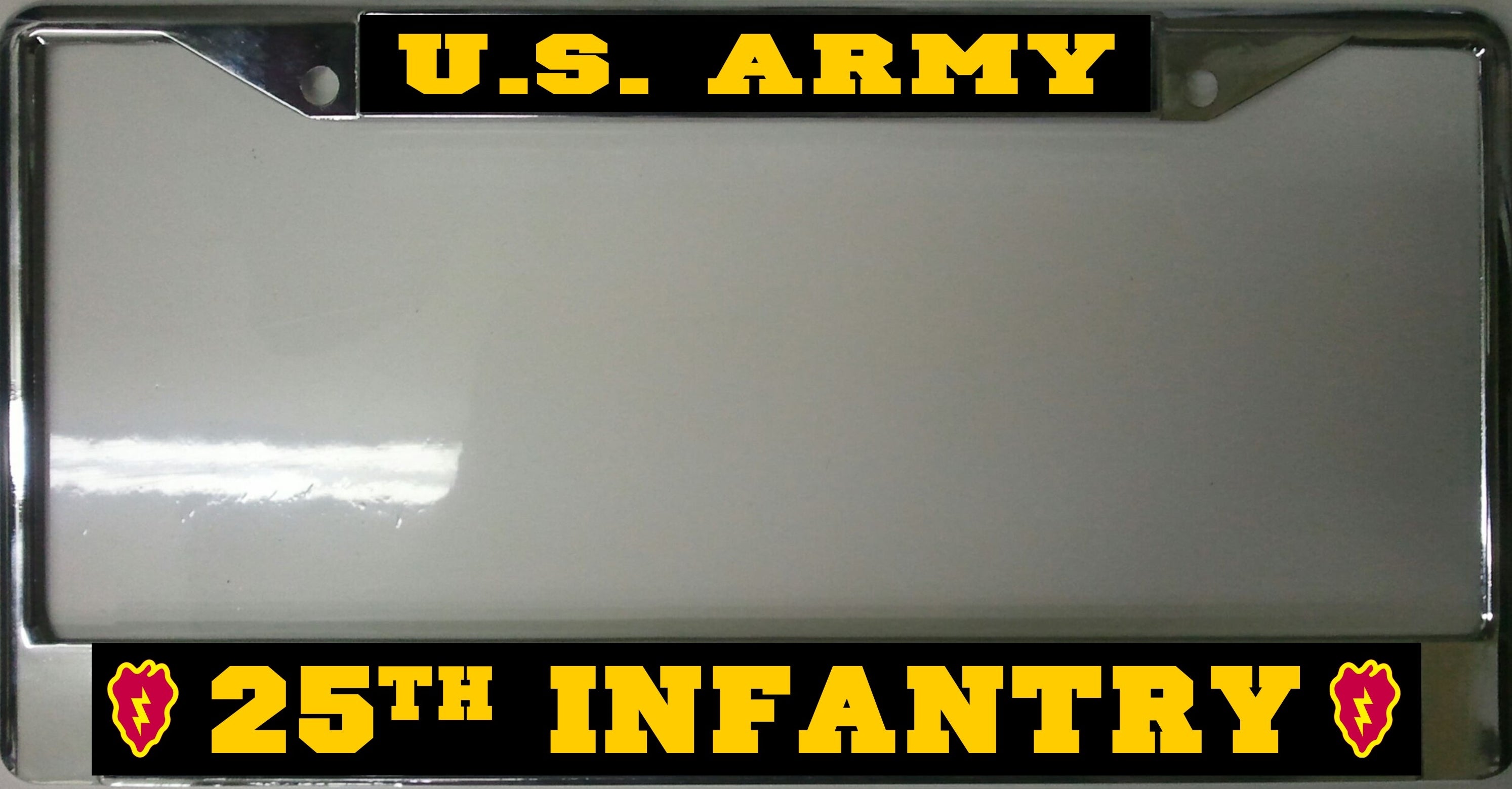 U.S. Army 25th Infantry Chrome Photo License Plate Frame – Auto License ...