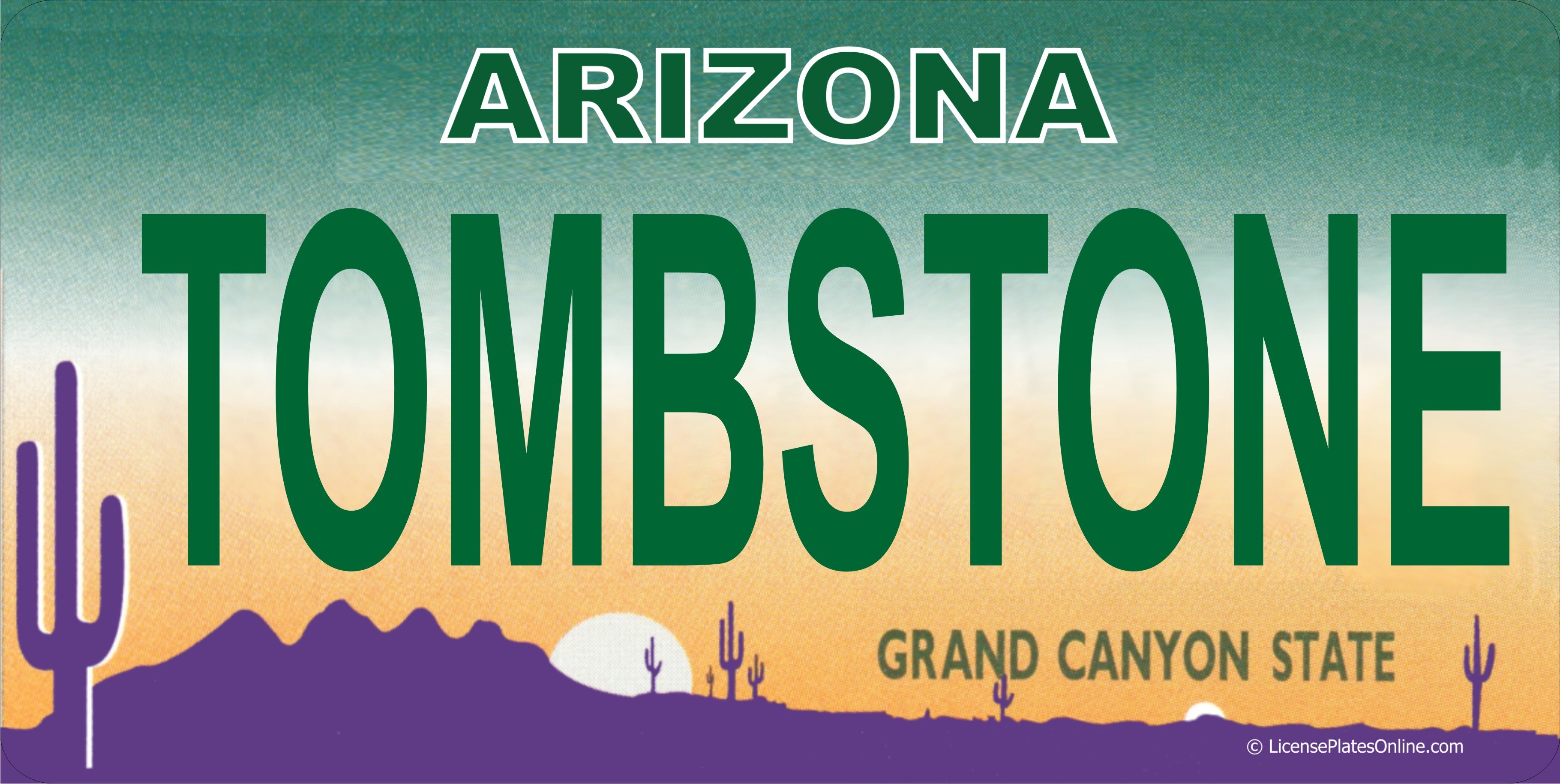 Arizona TOMBSTONE Photo License Plate – Auto License Plates Frames