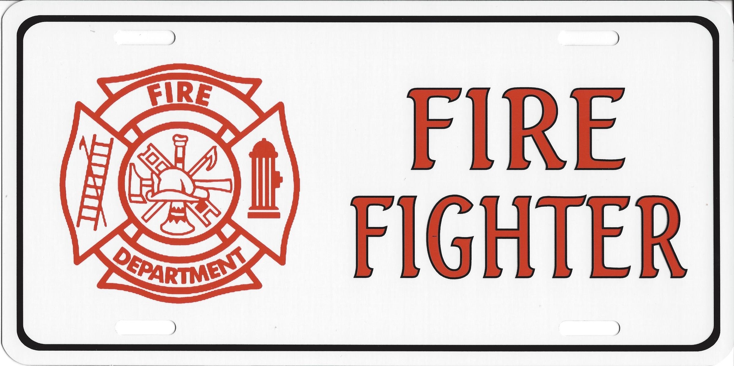 Fire Fighter With Logo Photo License Plate – Auto License Plates Frames