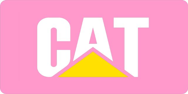 Caterpillar Logo On Pink Photo License Plate – Auto License Plates Frames