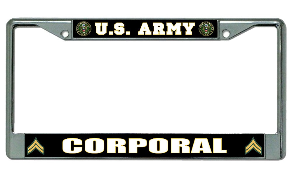 U.S. Army Corporal Photo License Plate Frame – Auto License Plates Frames