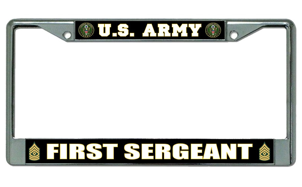 U.S. Army First Sergeant Photo License Plate Frame – Auto License ...