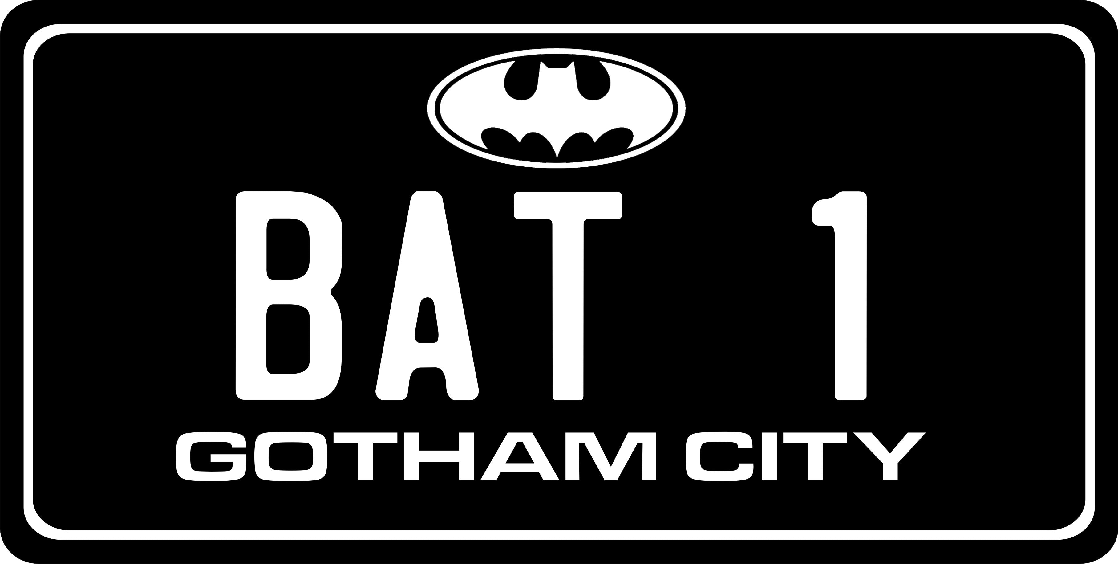 Bat 1 Gotham City Photo License Plate – Auto License Plates Frames