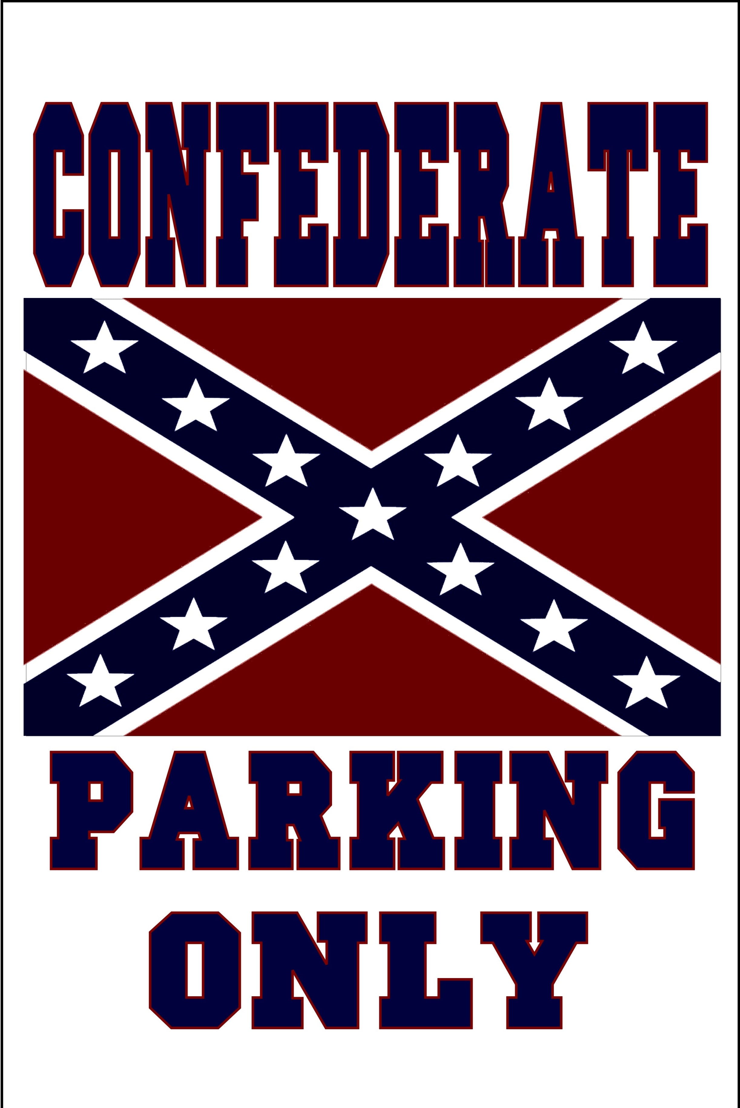 Confederate Only Rebel Photo Parking Sign – Auto License Plates Frames