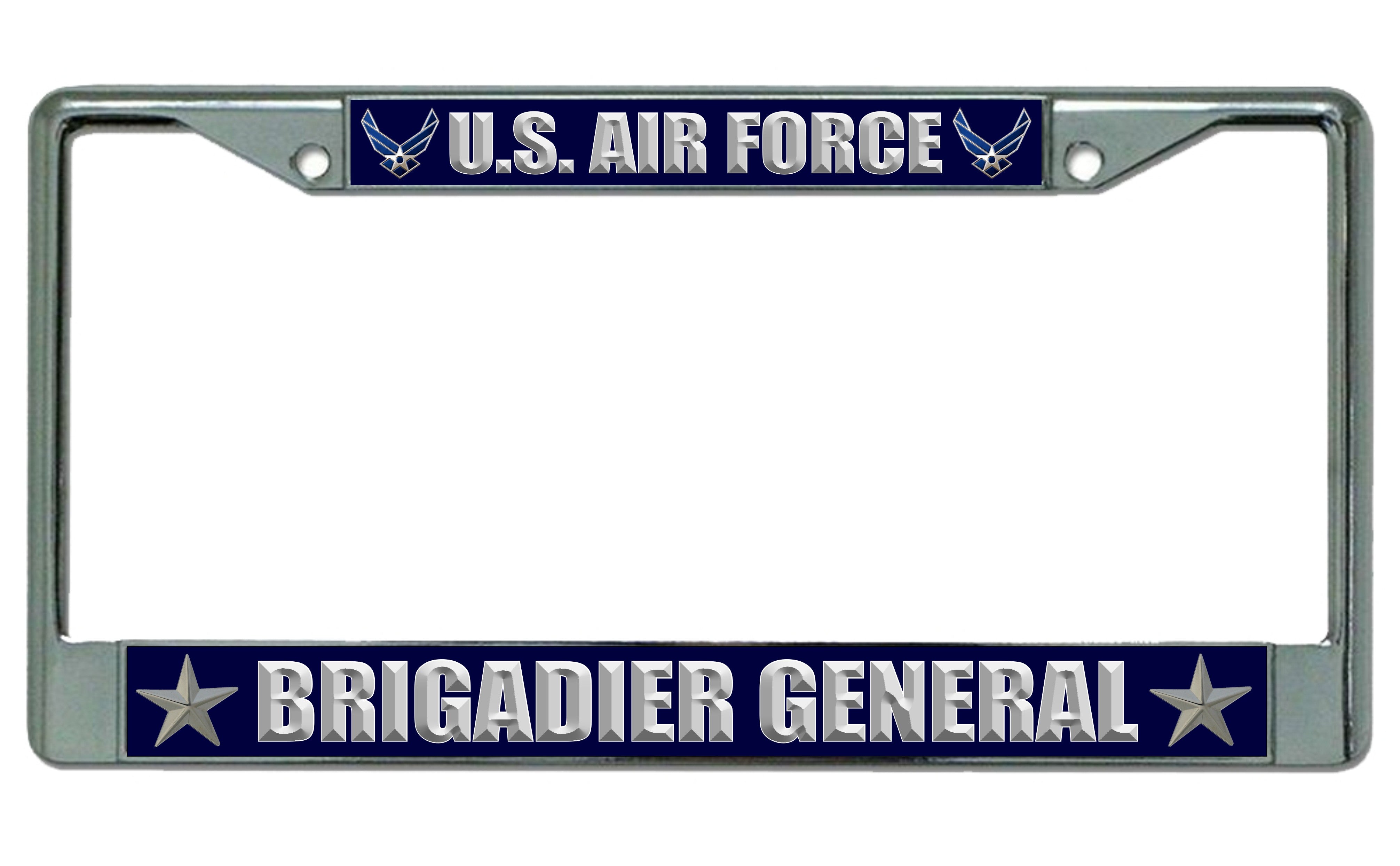 U.S. Air Force Brigadier General Chrome Photo License Plate Frame ...