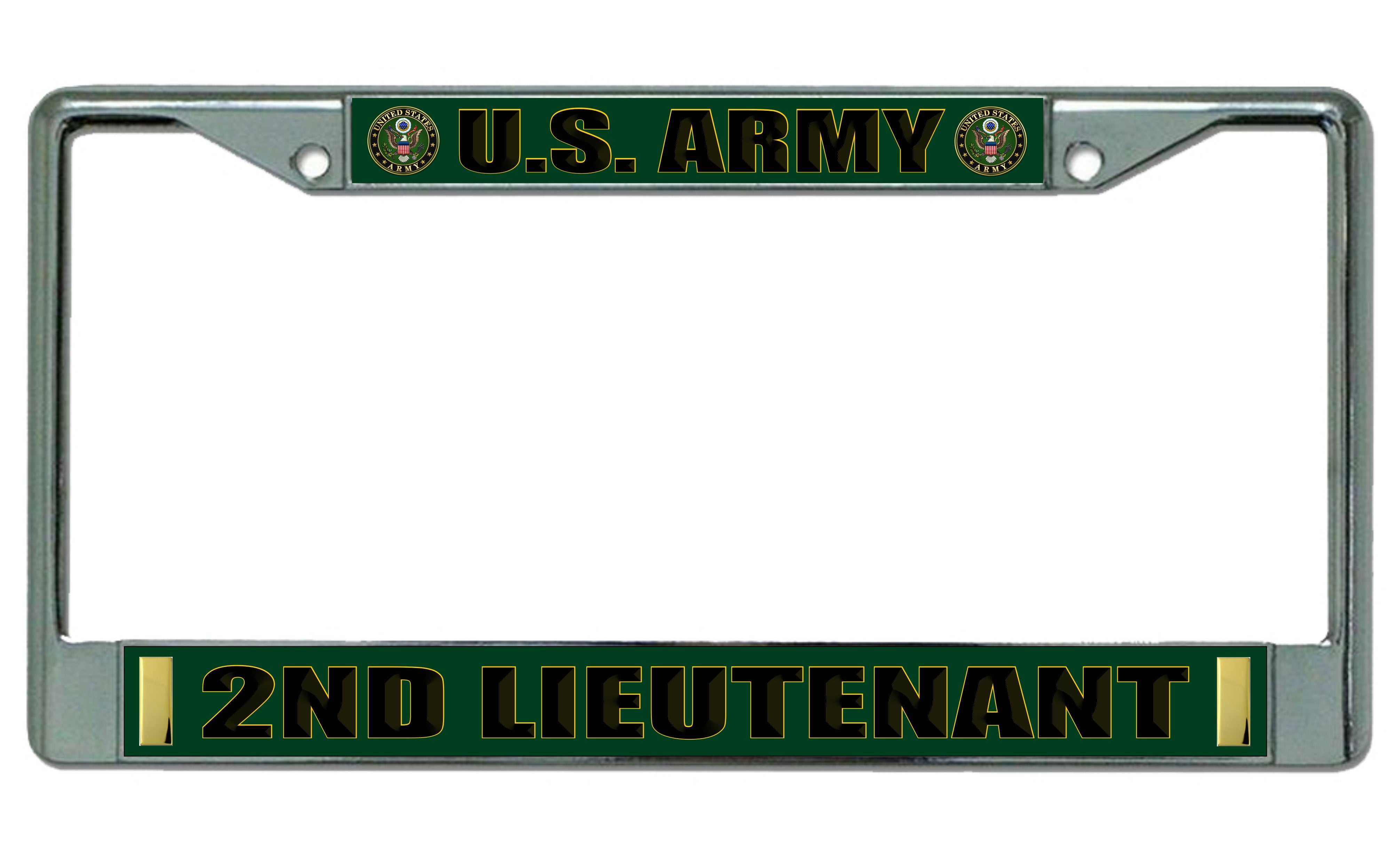 U.S. Army 2nd Lieutenant License Plate Frame Green – Auto License ...