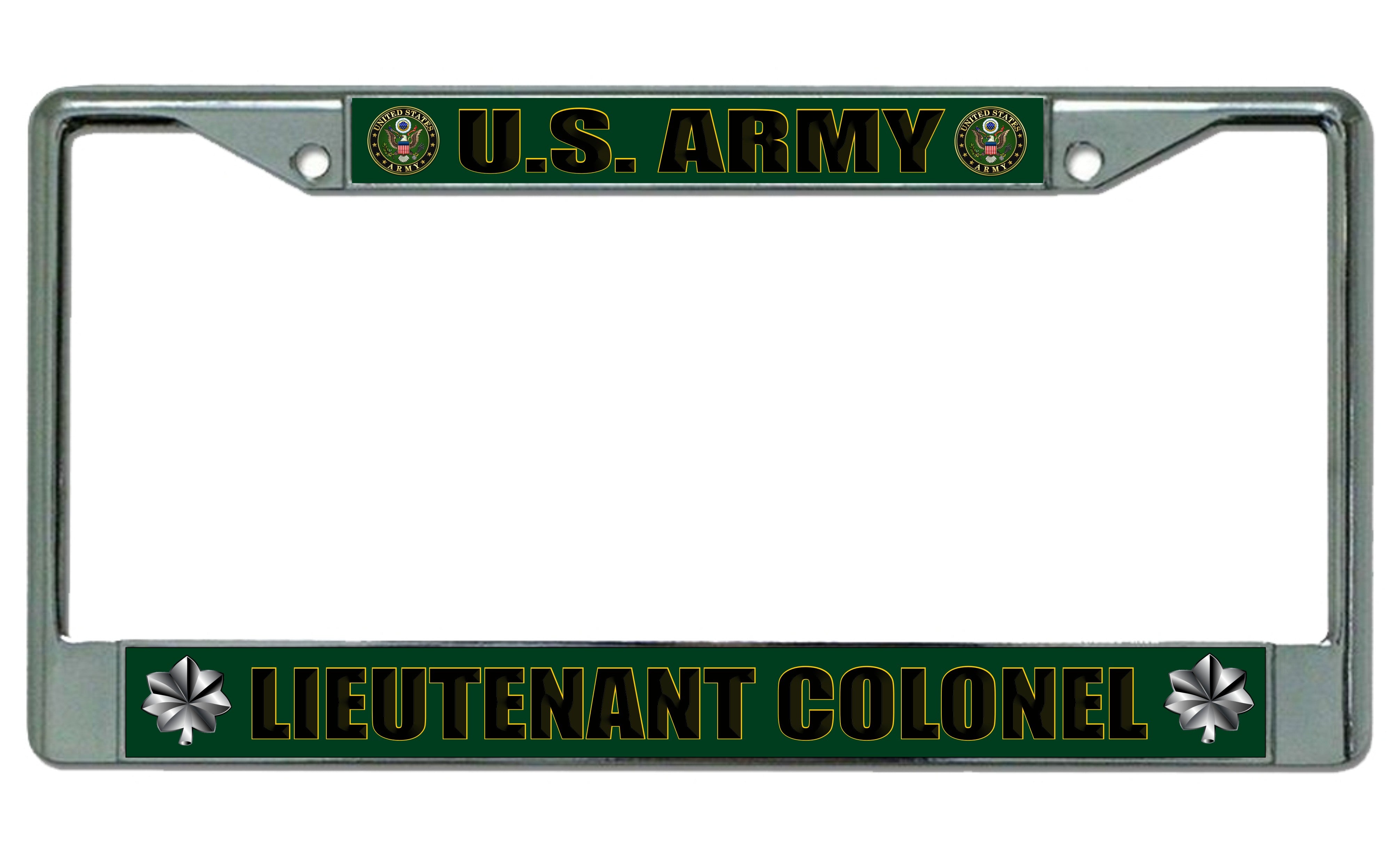 U.S. Army Lieutenant Colonel Photo License Plate Frame Green – Auto ...