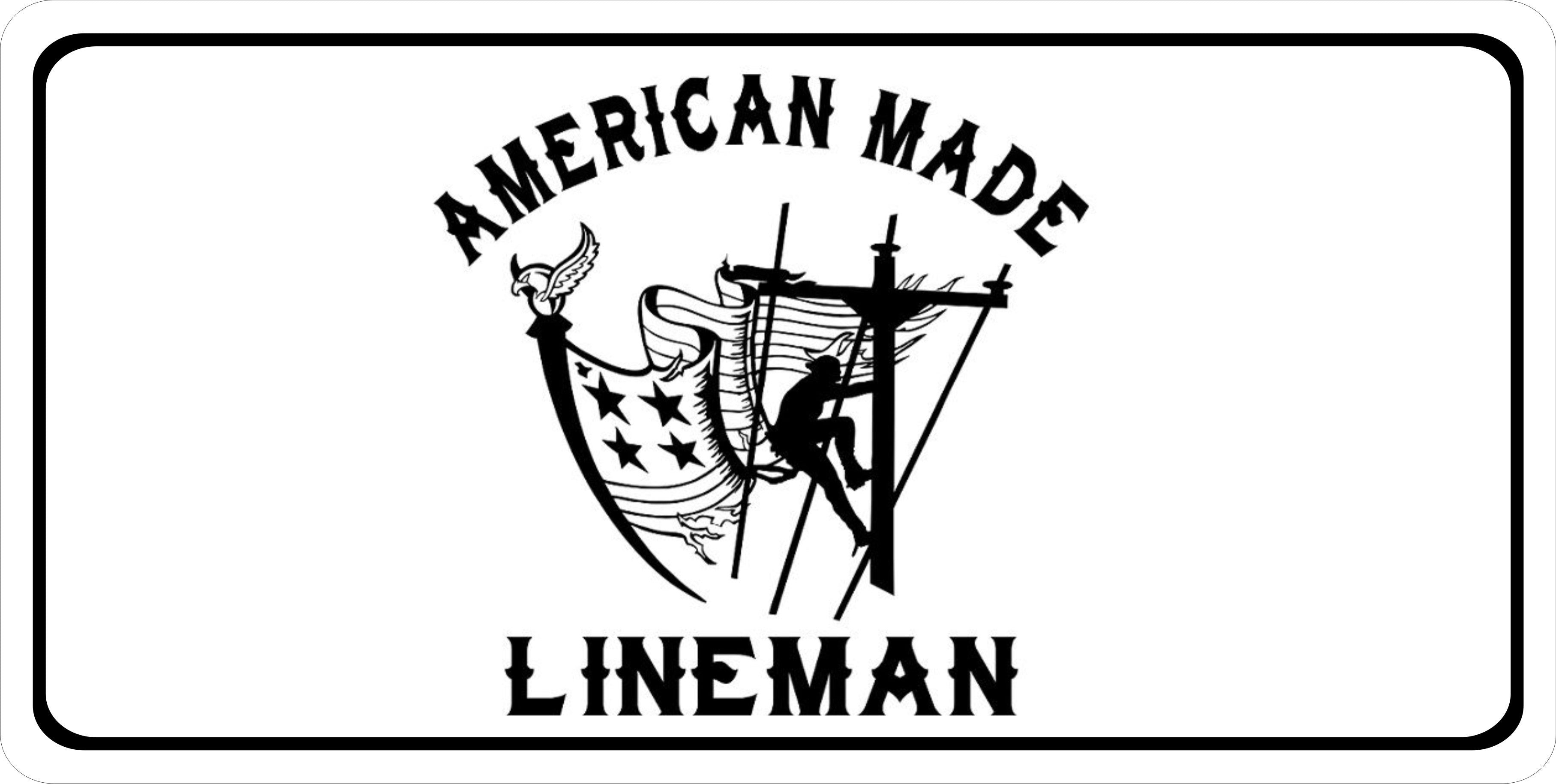 American Made Lineman Photo License Plate – Auto License Plates Frames