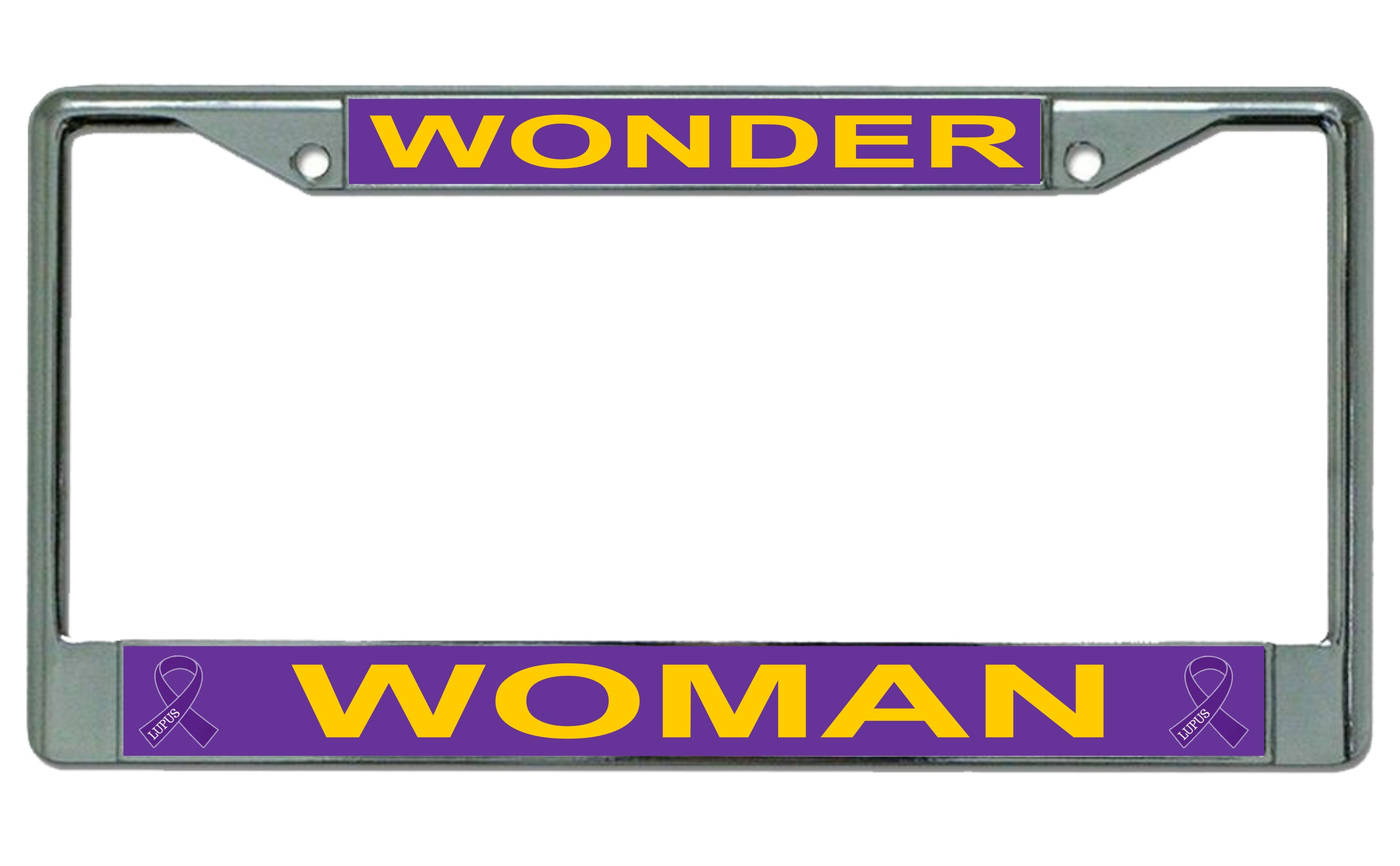 Wonder Woman Lupus Chrome License Plate Frame – Auto License Plates Frames