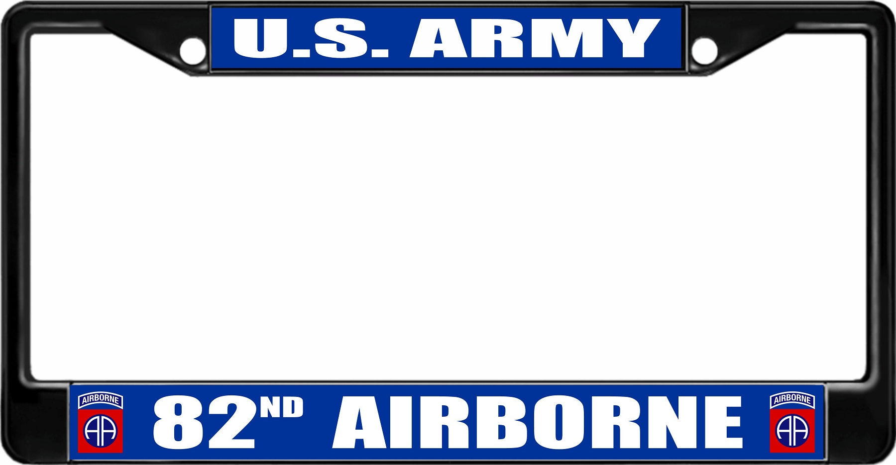 U.S. Army 82nd Airborne Black License Plate Frame – Auto License Plates ...