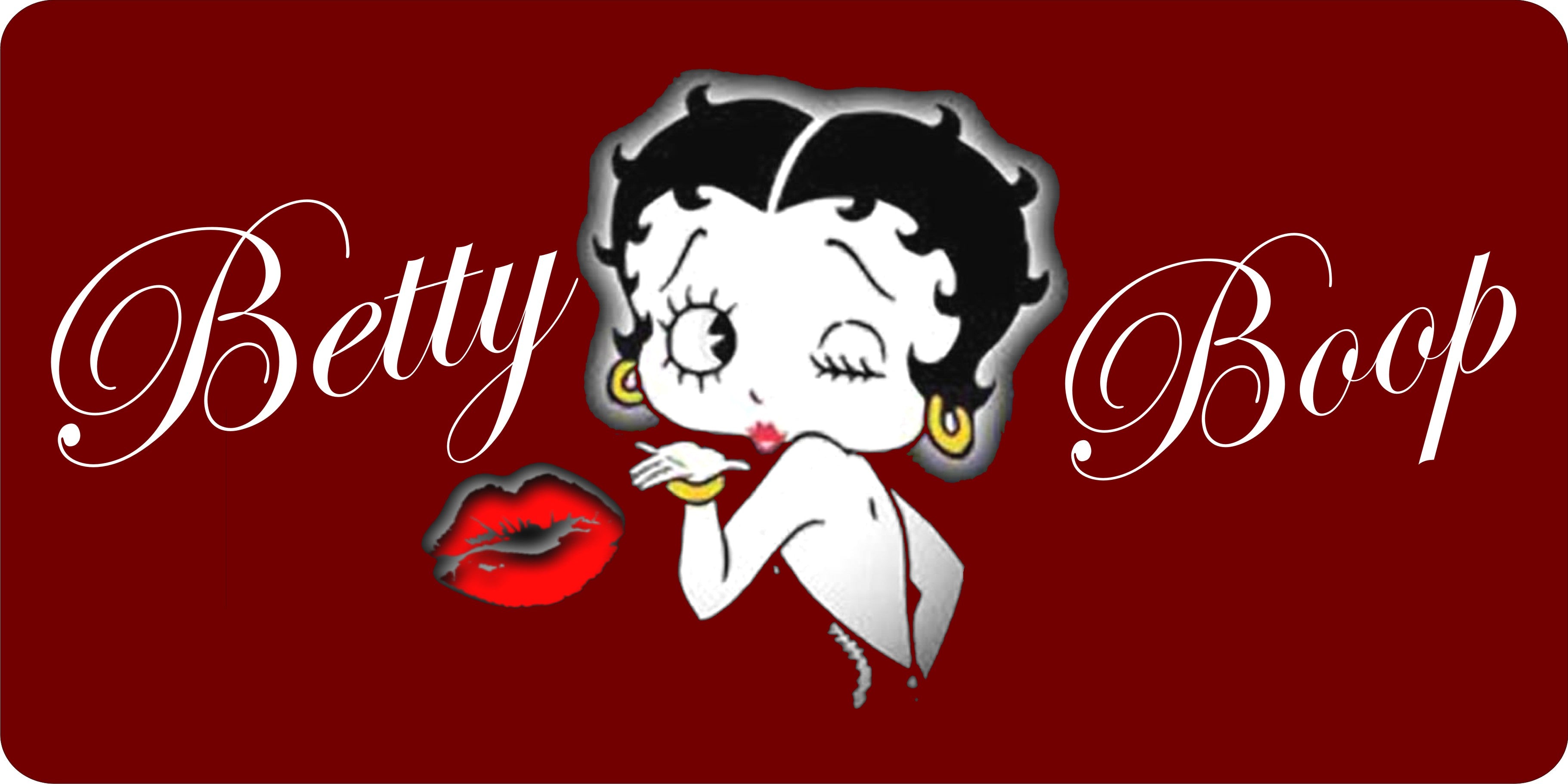 Betty Boop Red Kiss Photo License Plate – Auto License Plates Frames